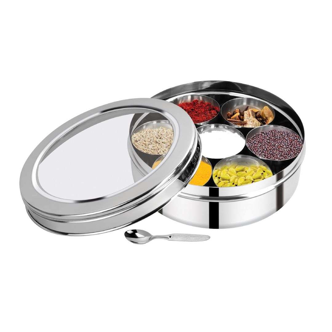 CDM Solitaire| Stainless Steel Masala (Spice) Box for Kitchen | Kitchen ...